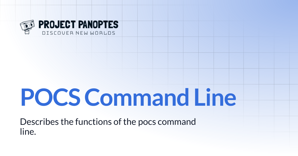 POCS Command Line | Project PANOPTES